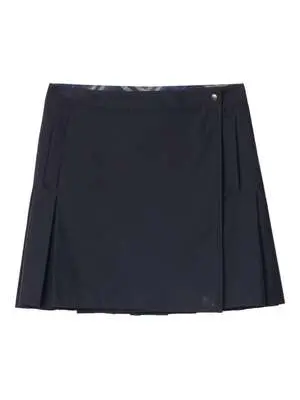 Burberry Pleated Wrap Mini Skirt With Equestrian Knight Design