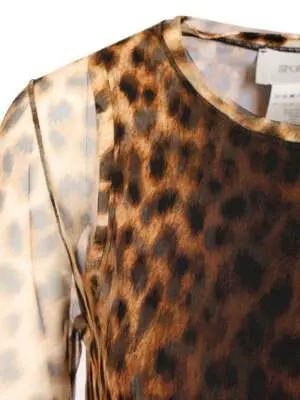 Sportmax Bi-material Animalier Top