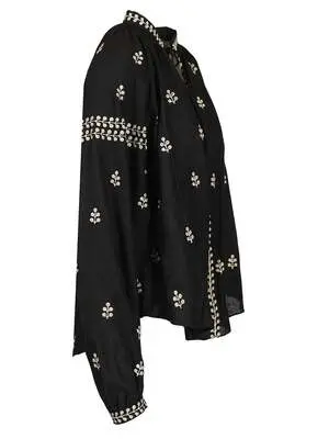 Isabel Marant Étoile Rodis Embroidered Tussar Silk Blouse