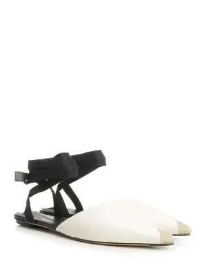 Jacquemus Canvas Espadrille Mules With Ankle Laces