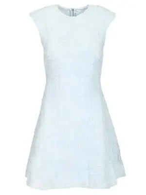 ROTATE BY BIRGER CHRISTENSEN Sleeveless Mesh Mini Dress With Floral Pattern - Blue