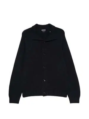 TOM FORD Cashmere High Neck Cardigan - Blue