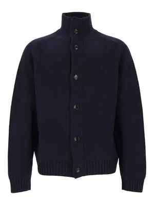 TOM FORD TOM FORD Cashmere High Neck Cardigan Blue
