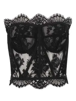 Dolce & Gabbana Chantilly Lace Bustier - Black