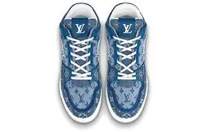 LOUIS VUITTON Trainer Ankle Sneakers Denim Monogram