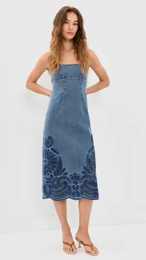 Ulla Johnson The Jane Eyelet Denim Dress