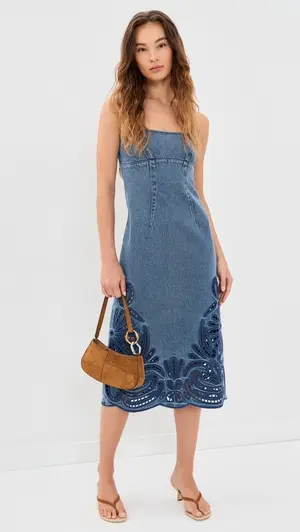Ulla Johnson The Jane Eyelet Denim Dress