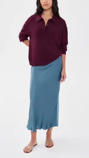 Rails Anya Satin Midi Skirt