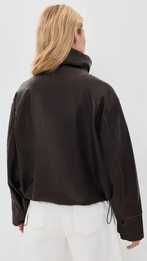 Lioness Shoreline Funnel Neck Faux Leather Jacket