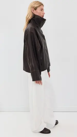 Lioness Shoreline Funnel Neck Faux Leather Jacket