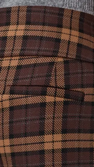 Alice + Olivia Plaid Wide Leg Flare Pants