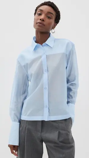 THE LATEST Ciara Muslin Button-down Shirt