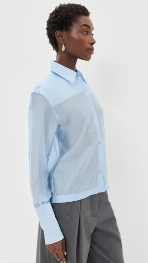 THE LATEST Ciara Muslin Button-down Shirt