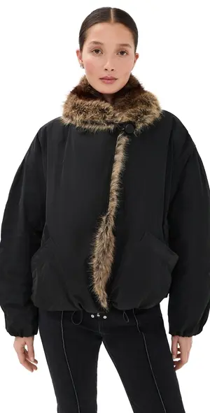 Isabel Marant Étoile Charone Jacket With Faux Fur Trim - Black