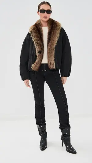 Isabel Marant Étoile Charone Jacket With Faux Fur Trim