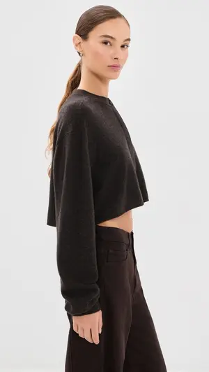 Le Kasha Bulgan Cashmere Cropped Sweater - Chocolate