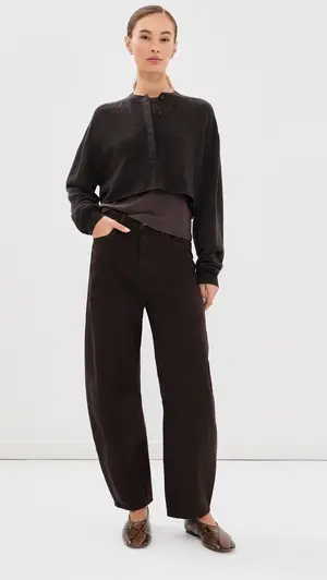 Le Kasha Bulgan Cashmere Cropped Sweater - Chocolate