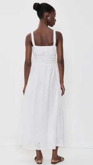 LA MAREGOLD June Midi Dress - Cloud White Voile Shiftly