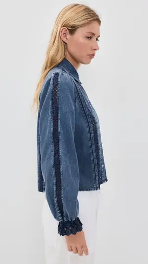 Rails Rowen Chambray Shirt With Eyelet Trim