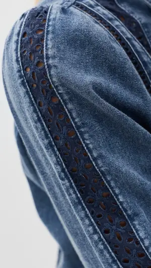 Rails Rowen Chambray Shirt With Eyelet Trim