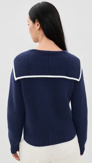 Good American The Knit Sailor Zip Up