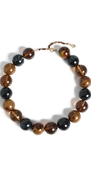 Baublebar Beaded Necklace With Tiger Eye, Obsidian, And Smoky Quartz - Brown Multi