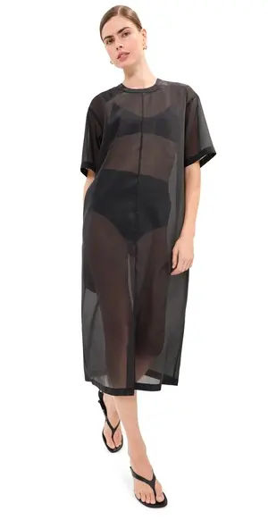LE BOP Organza Midi Dress - Black