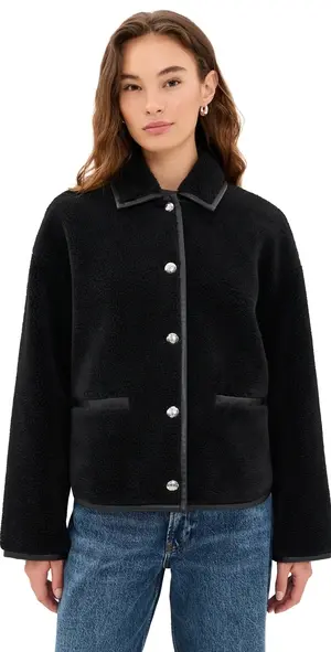 ANINE BING Camden Jacket With Faux Leather Trim