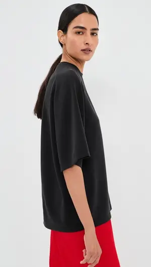 Tibi Featherweight Neoprene Baseball Tee