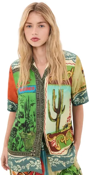 ALEMAIS Ace Silk Button Down Shirt