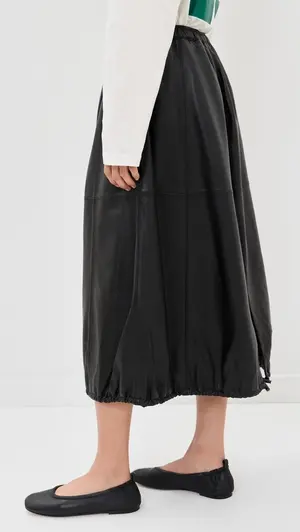 Sea Caitlin Leather Midi Skirt