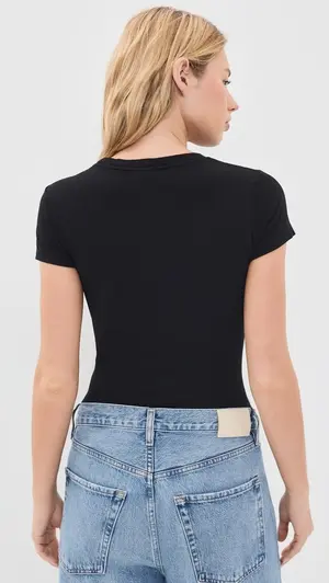 RE/DONE 60s Slim Tee Thong Bodysuit