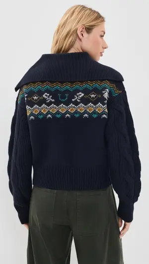 ALEMAIS Patsy Fair Isle Knit Cardigan