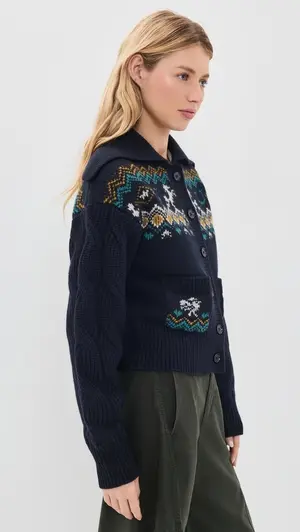 ALEMAIS Patsy Fair Isle Knit Cardigan
