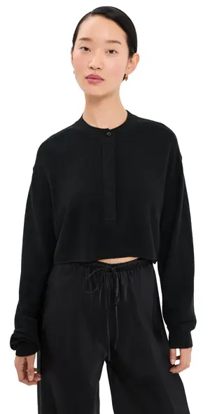Le Kasha Cashmere Cropped Sweater - Black