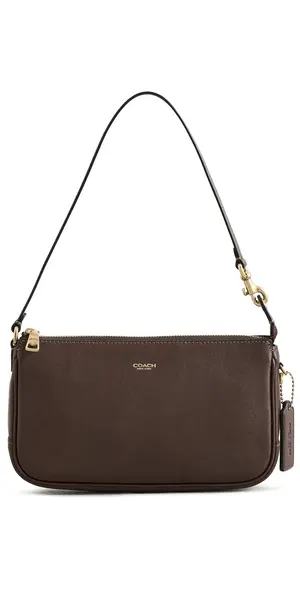 COACH Natural Grain Leather Plaza Bag - Maple