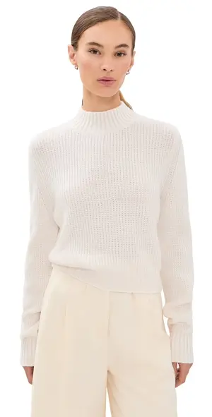 Le Kasha Chiba Cashmere Mock Neck Sweater - White