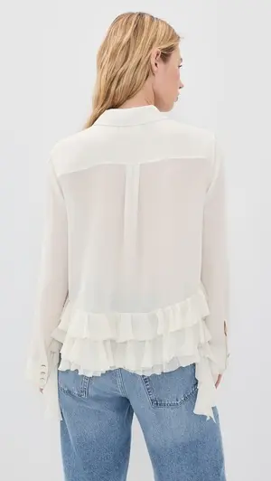 Cinq À Sept Nori Ruffle Trim Shirt