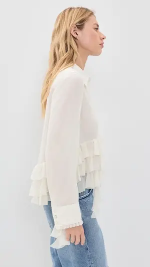 Cinq À Sept Nori Ruffle Trim Shirt