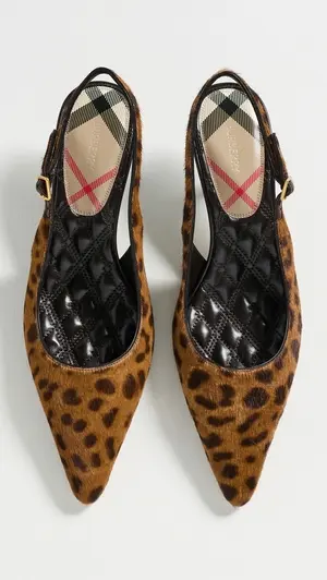 Burberry Fur Dame Slingback Kitten Heels 55