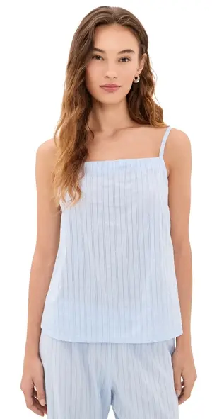 Donni. The Eyelet Pop Shell Camisole - Cloud
