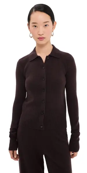 Le Kasha Cashmere Cardigan - Prune
