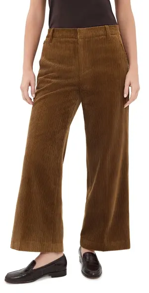 FRAME Corduroy Wide Leg Trousers - Hazelnut