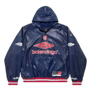 Balenciaga 3b Football Polo Hoodie 'dark Navy Red - Dark Navy/red