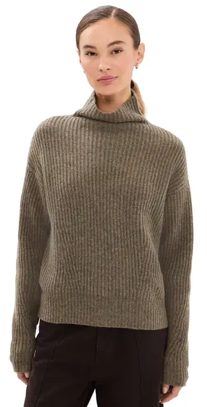 Le Kasha Verbier Cashmere Ribbed Mock Neck Sweater