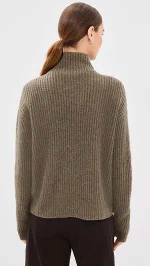 Le Kasha Verbier Cashmere Ribbed Mock Neck Sweater