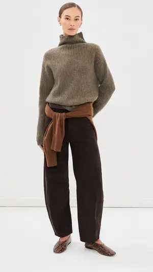Le Kasha Verbier Cashmere Ribbed Mock Neck Sweater