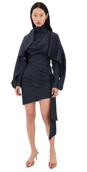 Zimmermann Valiant Draped Denim Mini Dress
