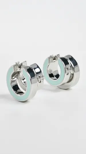 Tory Burch Kira Enamel Double Hoop Earrings