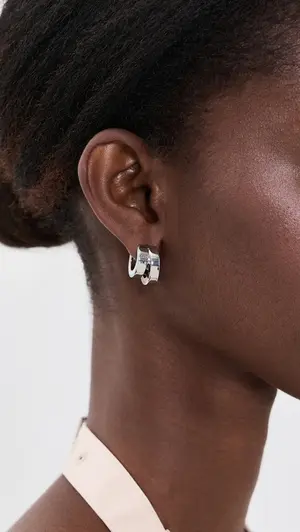 Tory Burch Kira Enamel Double Hoop Earrings